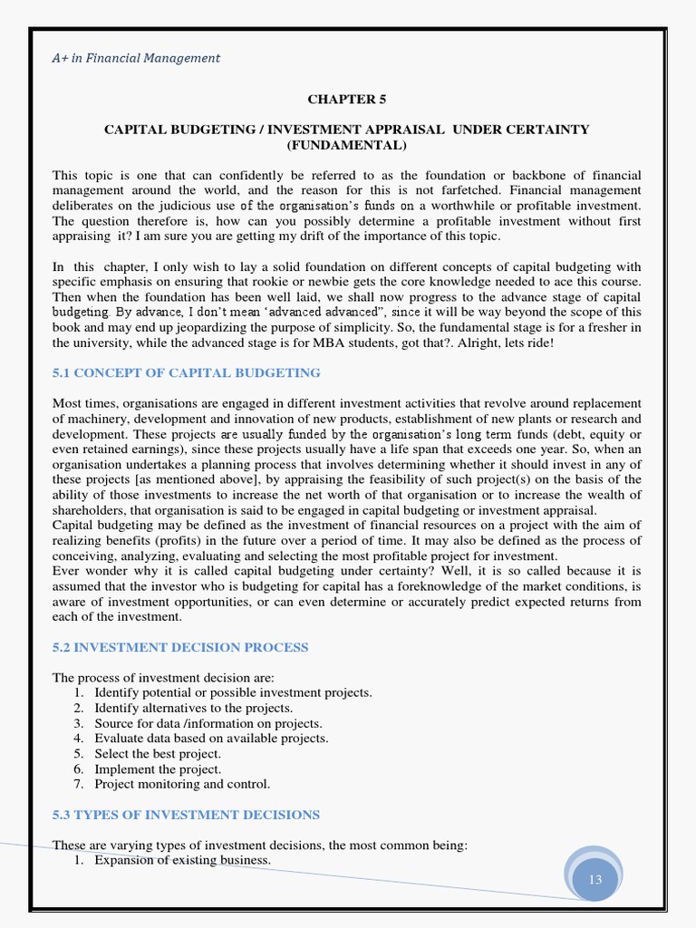 Financial Management Ebook Capital Budgeting Only. | PDF | Net Present ...