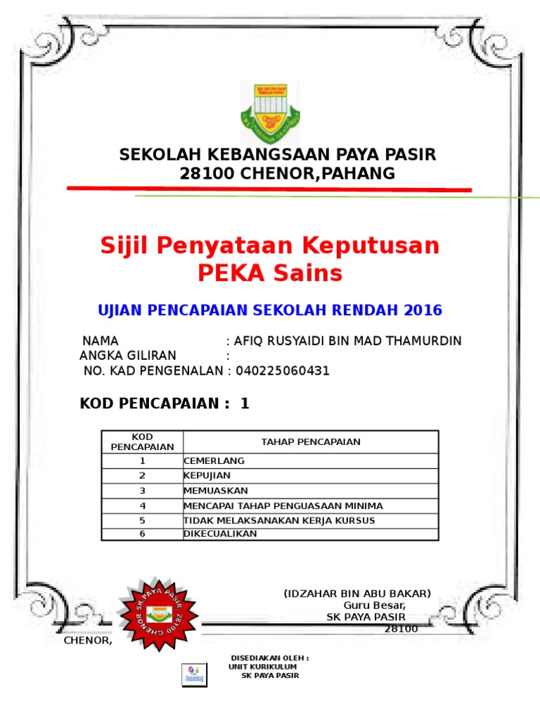 Sijil Peka SKPP | PDF