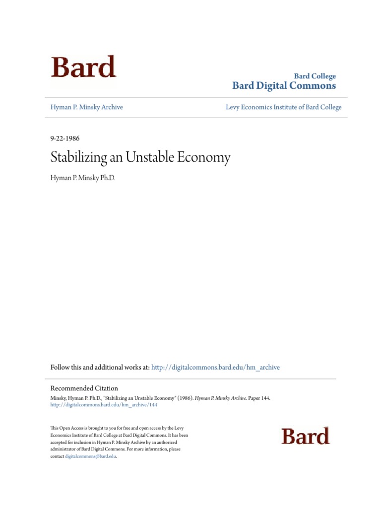 Stabilizing An Unstable Economy | PDF