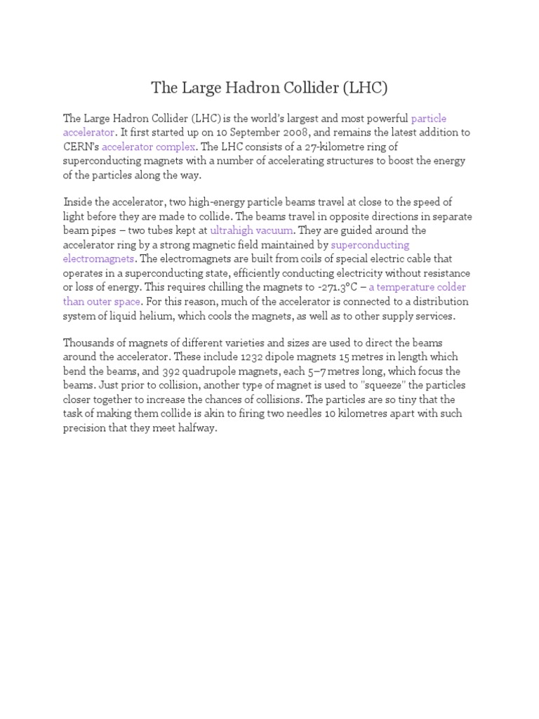 Overview of the Large Hadron Collider | PDF | Computers