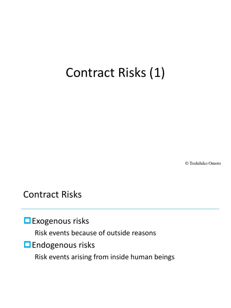 2 Contract Risks 1 | PDF | Law
