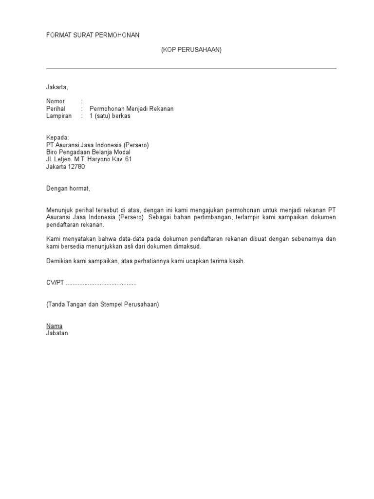 File Format Surat Permohonan | PDF