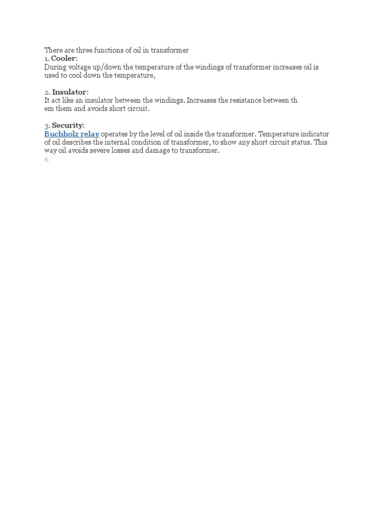 Functions of Oil in Transformers | PDF