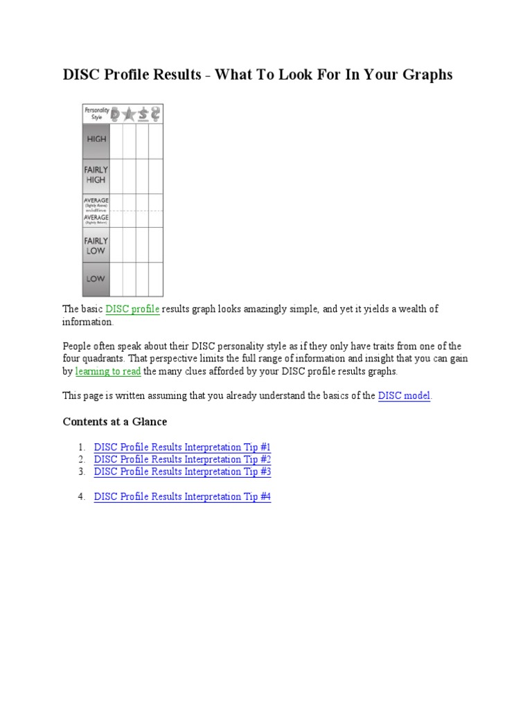 DISC Profile Results - What To Look For in Your Graphs | PDF | Laughter ...