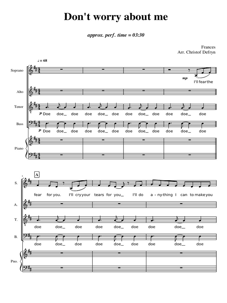 Frances: Don't Worry About Me Lyrics | PDF | Elements Of Music | Pitch ...