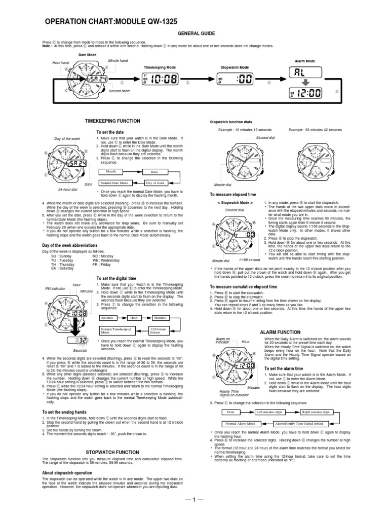 Casio MWA 10 | PDF | Clock | Time
