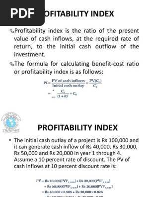 Profitability Index Formula