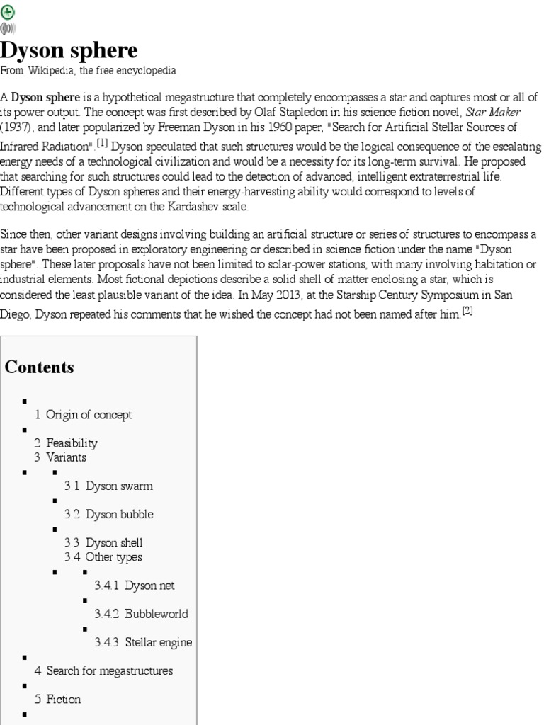 Dyson Sphere | PDF | Outer Space | Nature