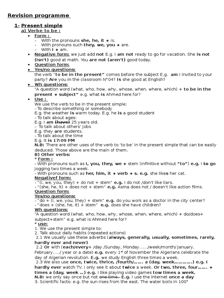 Revision Programme | PDF