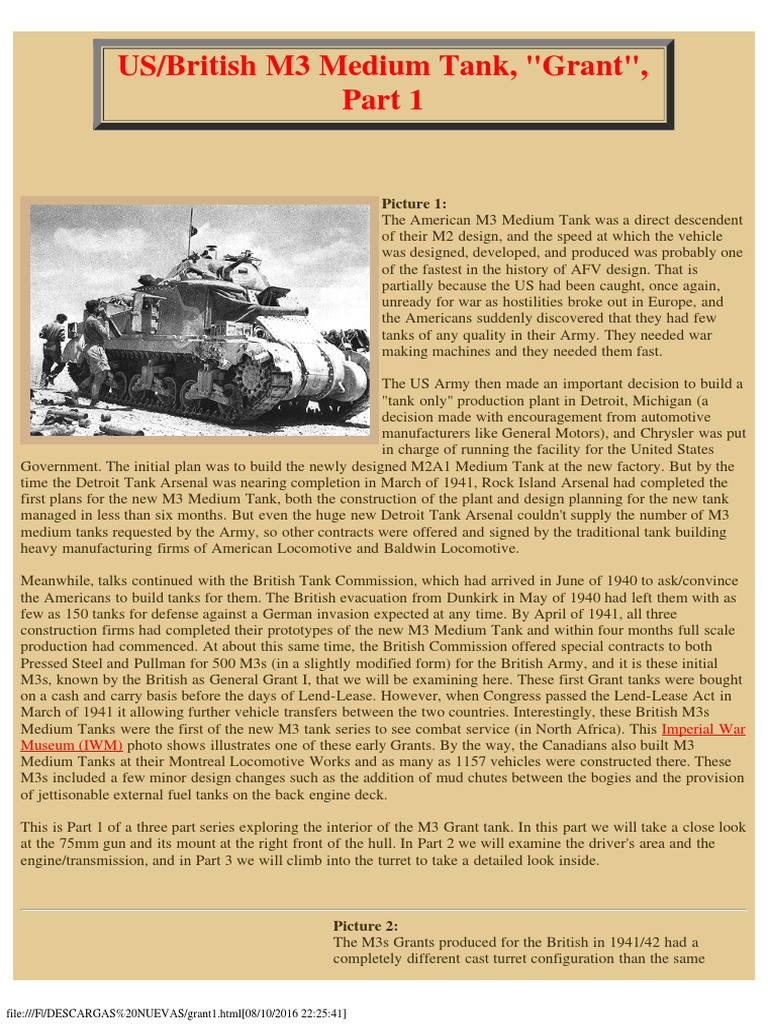 Exploring the M3 Grant Tank Interior | PDF | Gun Turret | Tanks