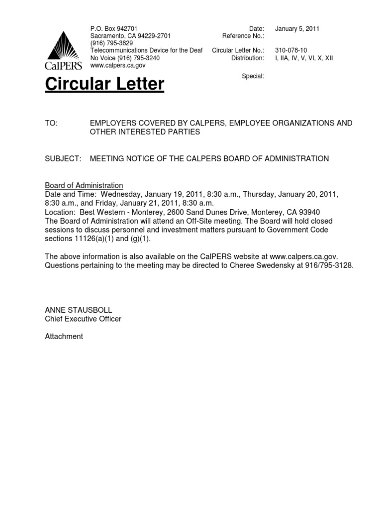 CalPERS Board Meeting Agendas 2011 Through 2016 | PDF | Cal Pers ...