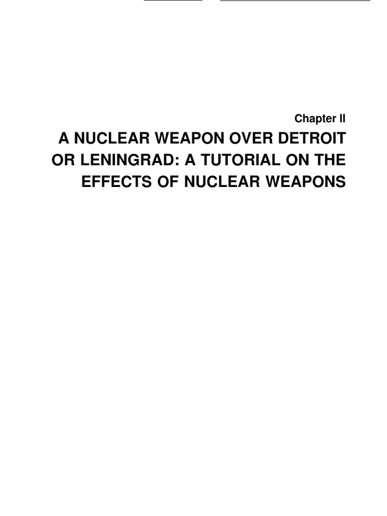 Nuclear Effects on Detroit and Leningrad | PDF