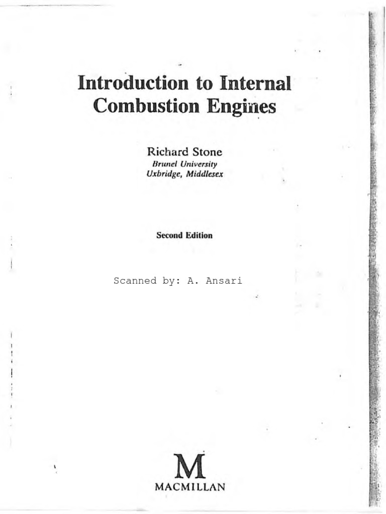 Introduction To Internal Combustion Engines, 2nd Edition by Richard Stone | PDF | Internal ...