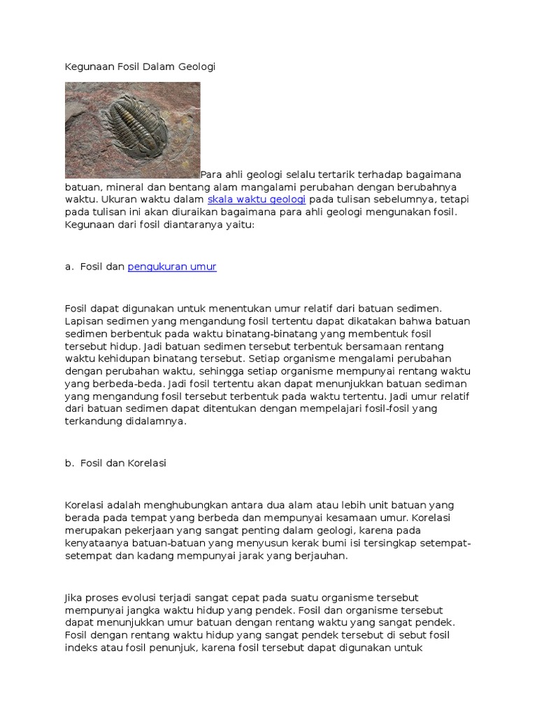 Kegunaan Fosil Dalam Geologi | PDF