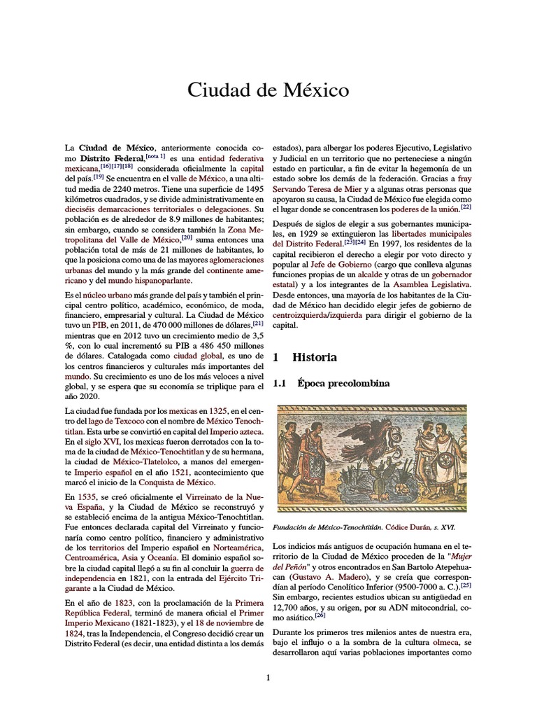 Historia de la Ciudad de México | PDF | Ciudad de México | México