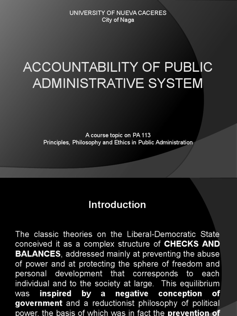 Pa113 Public Accountability - Lecture | PDF | Accountability | Public ...