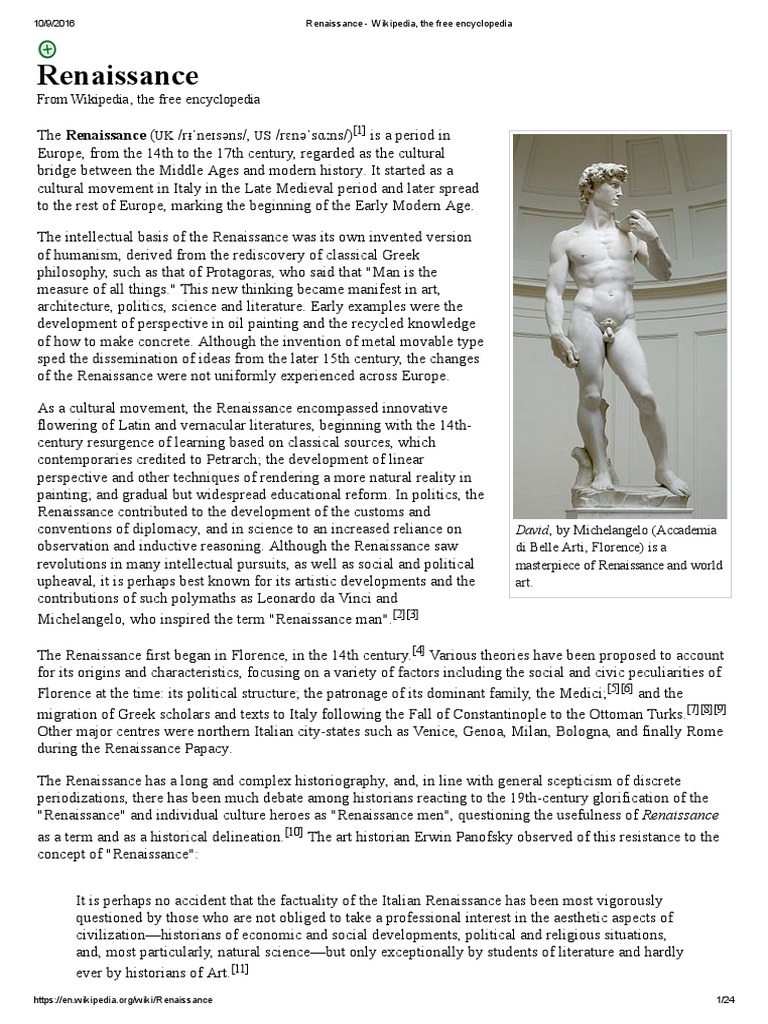 Renaissance - Wikipedia, The Free Encyclopedia | PDF | Renaissance ...