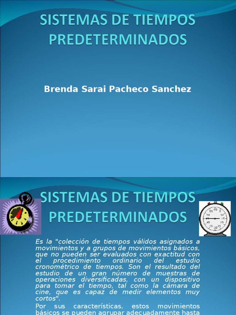 Sistema de Tiempos Predeterminados | PDF | Medición | Movimiento (física)