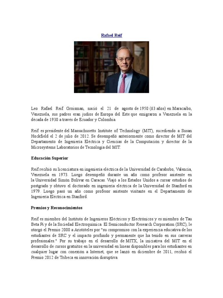 Rafael Reif | PDF