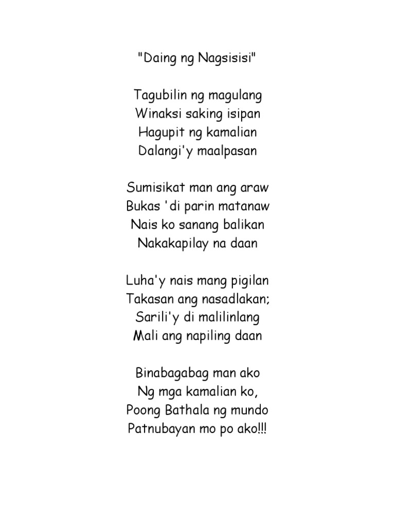 Tagalog Poems | PDF