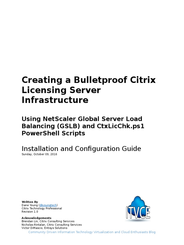 Creating A Bulletproof Citrix Licensing Server Infrastructure | PDF | Domain Name System ...