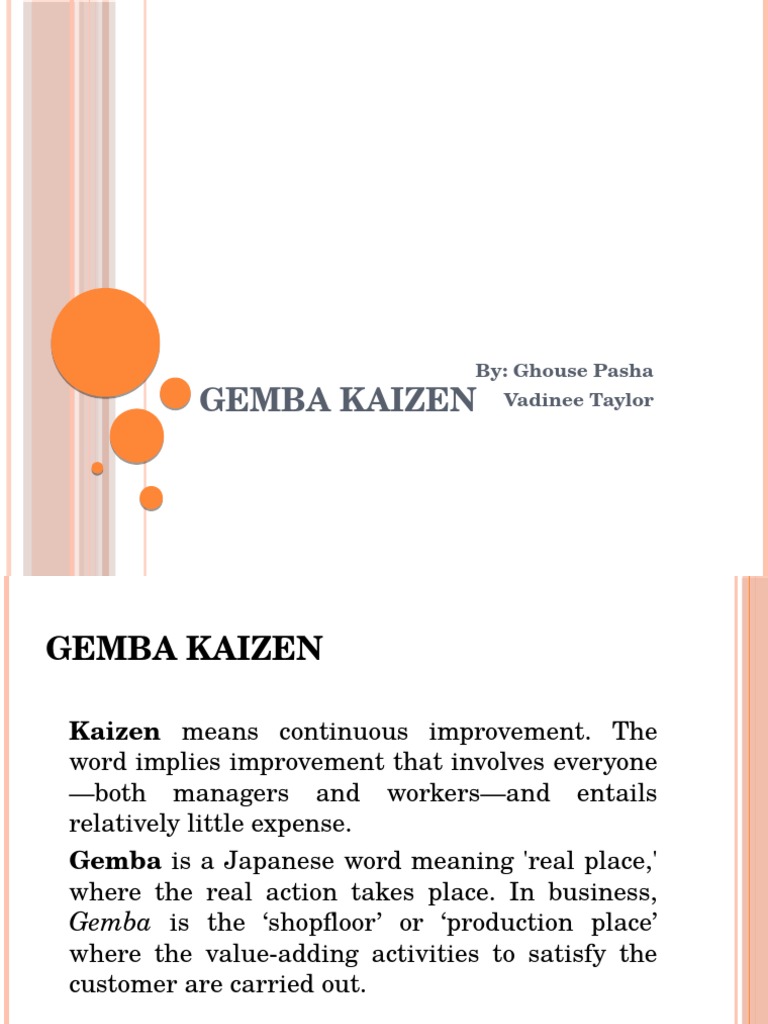 Gemba Kaizen | PDF | Lean Manufacturing | Process Management