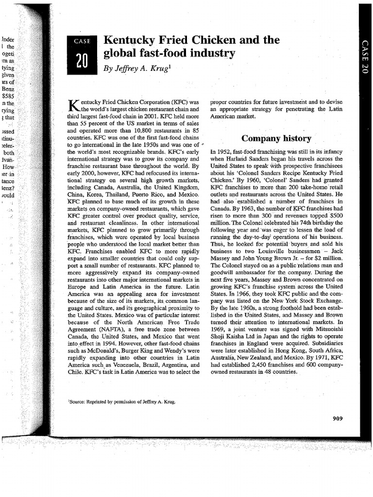 KFC Strategy | PDF | Fast Food | Mc Donald's