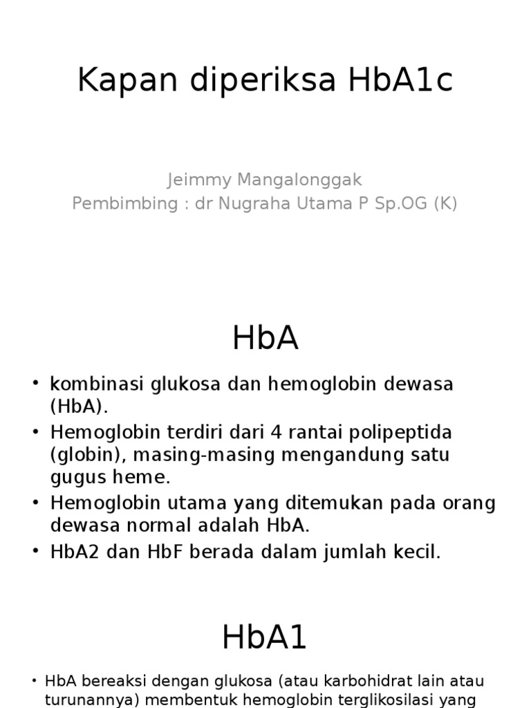 HB A1 C | PDF | Kesehatan Holistik