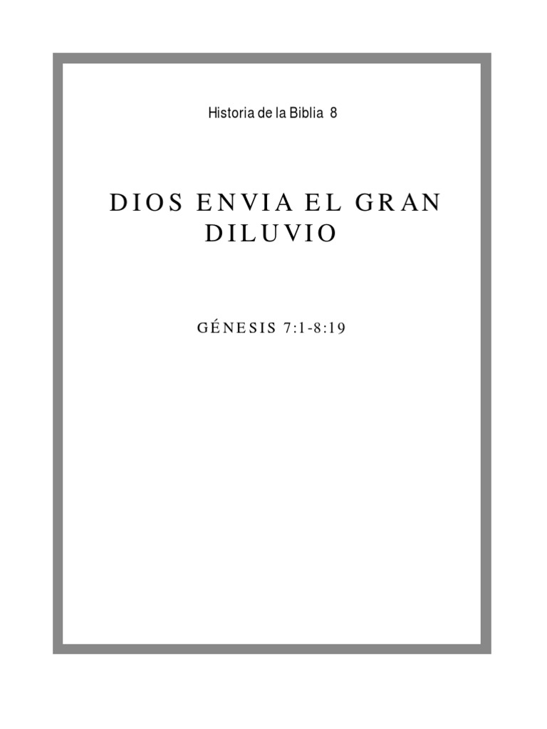Material de Escuela Dominical - Tema 008: Dios Envía El Gran Diluvio ...