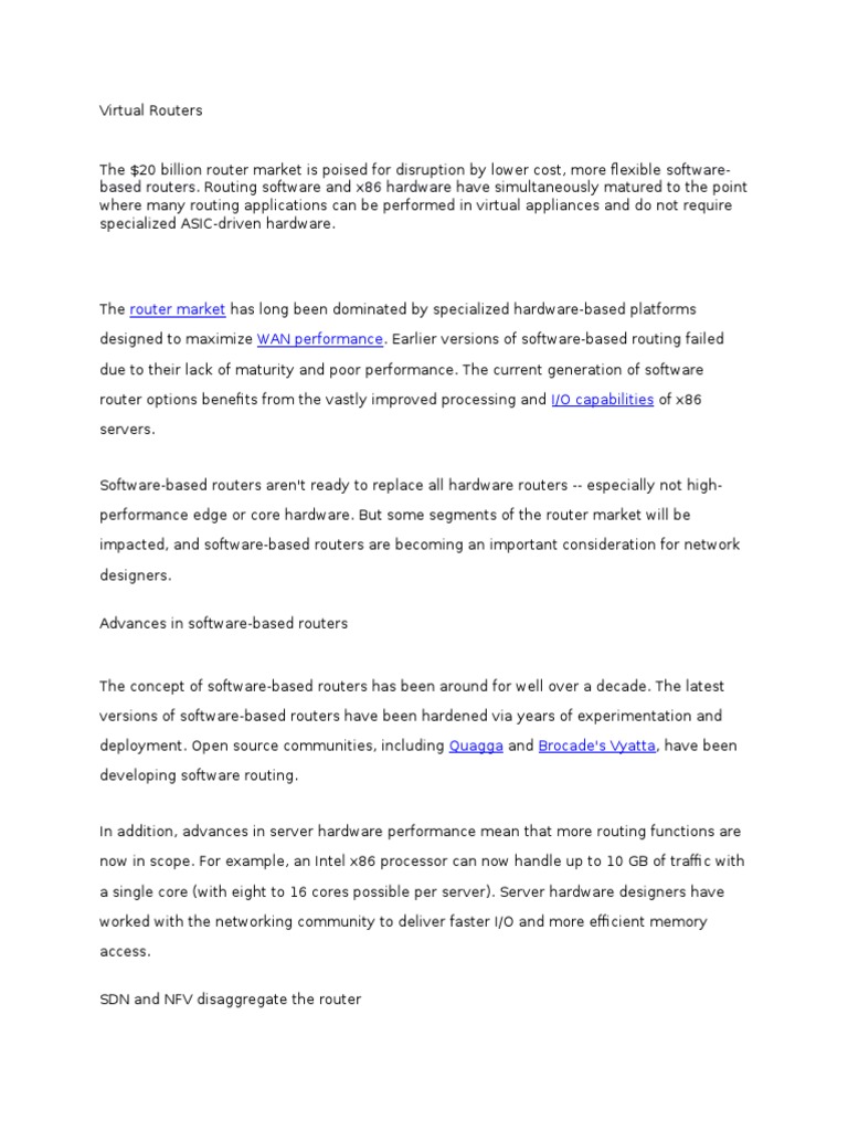 Software-Based Routers x86 Hardware: Router Market WAN Performance ...