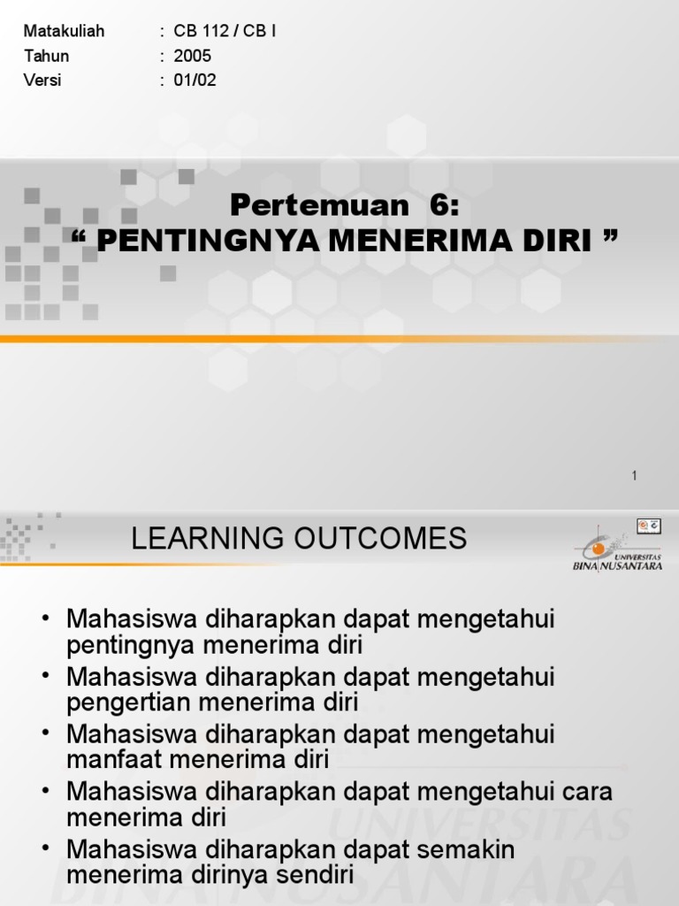 Pentingnya Menerima Diri Sendiri | PDF