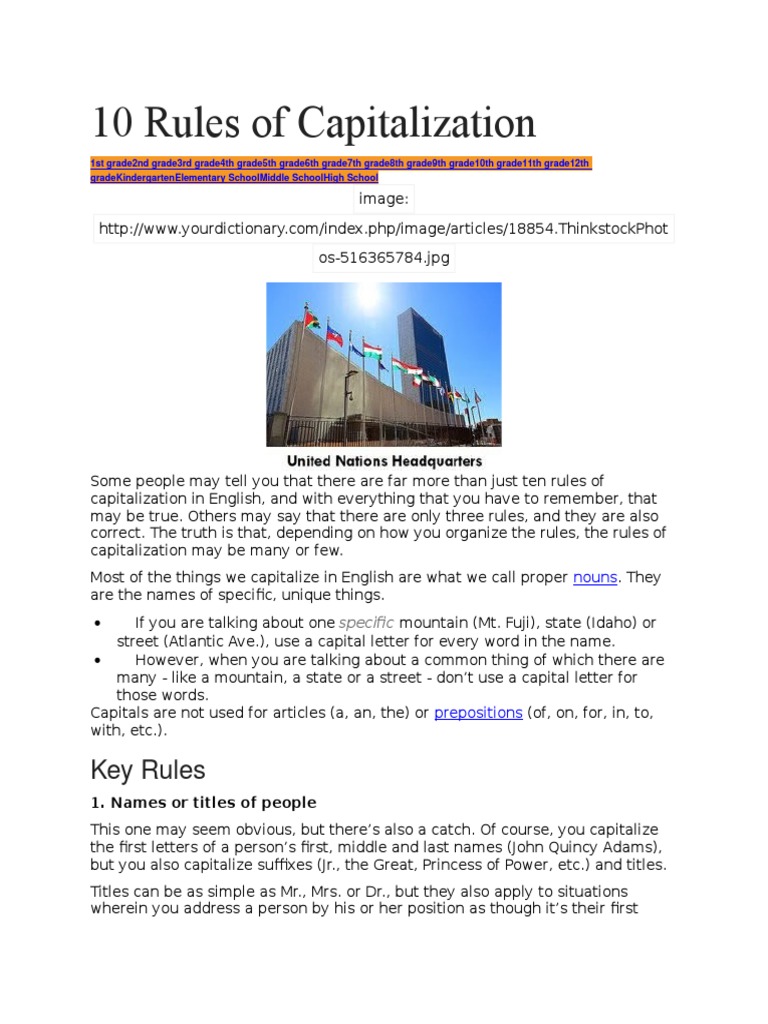 10 Capitalization Rules Explained | PDF | Linguistics | Syntax