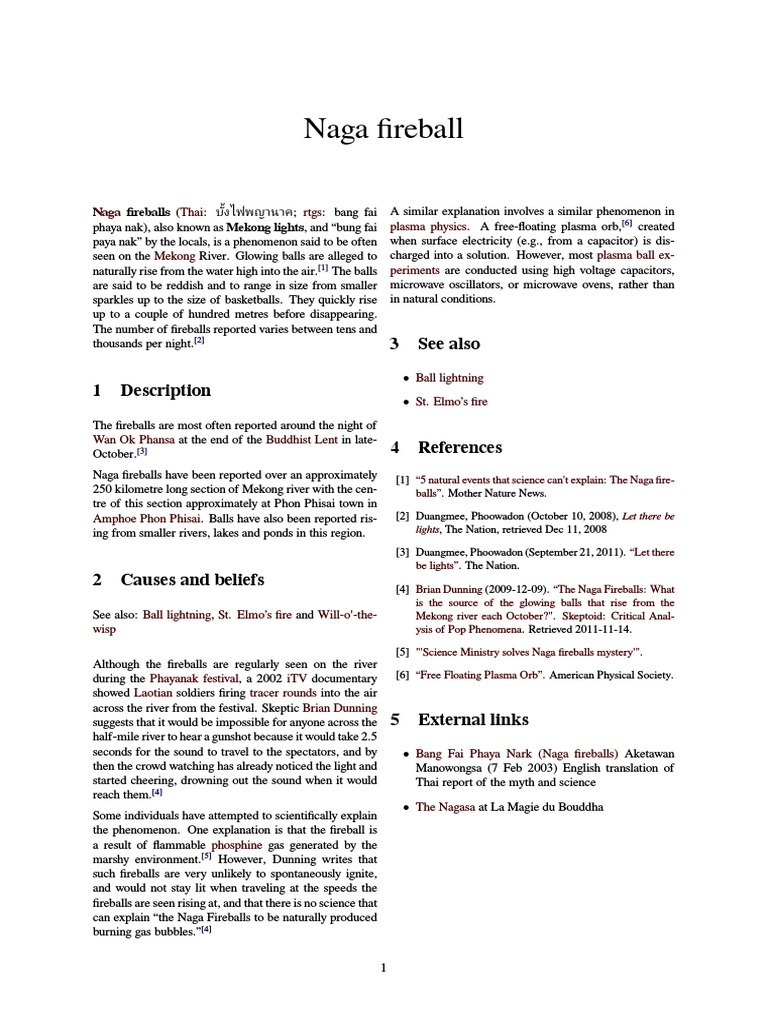 Naga Fireball: 3 See Also | Download Free PDF | Electromagnetism ...