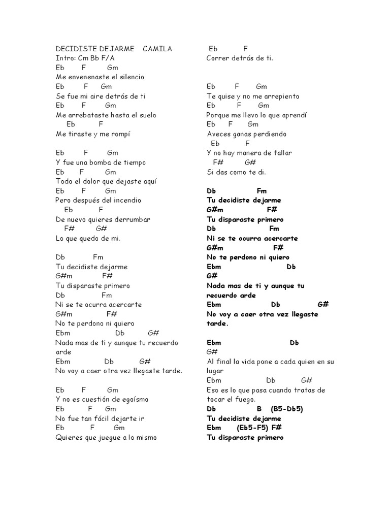 Decidiste Dejarme Camila | PDF