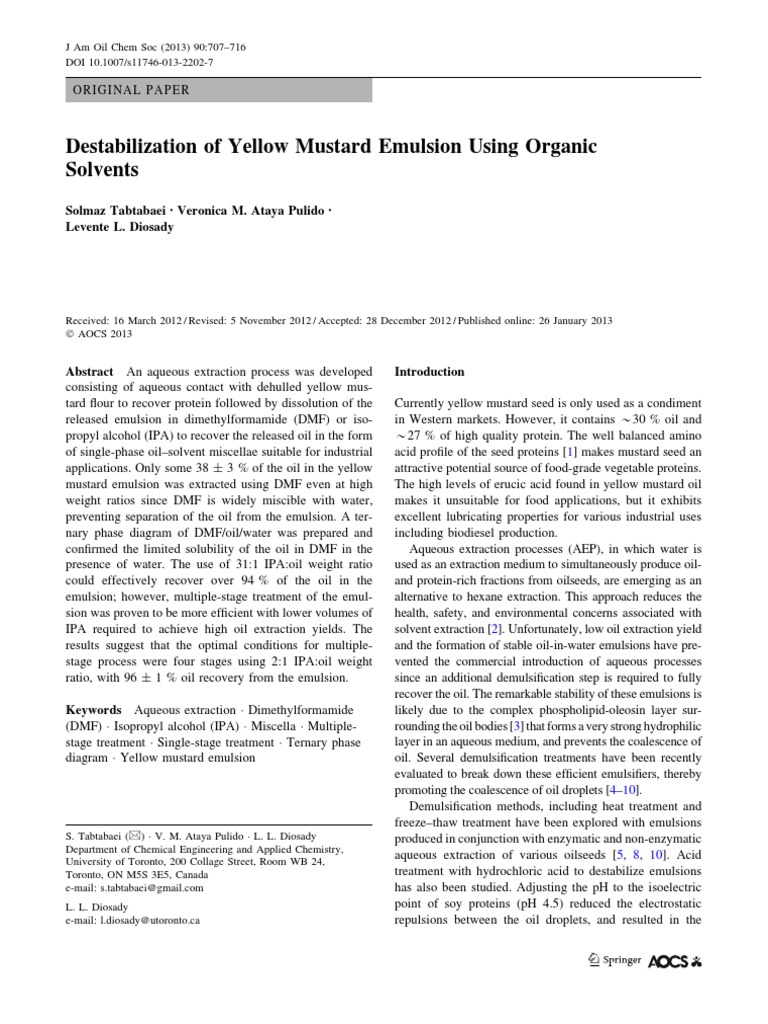 Journal Emulsion | PDF | Solubility | Emulsion
