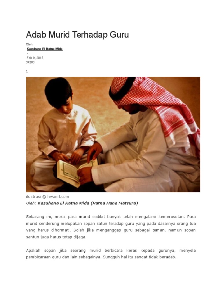 Adab Murid Terhadap Guru | PDF