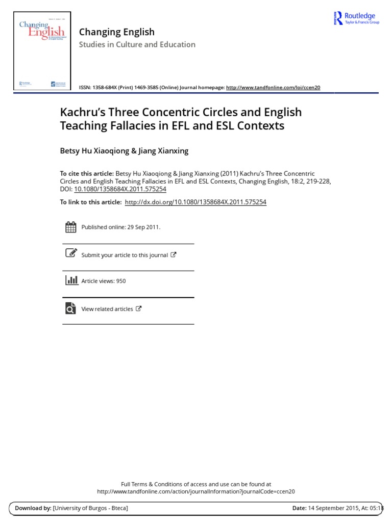 Kachru S 3 Concentric Circles | PDF | English As A Second Or Foreign ...