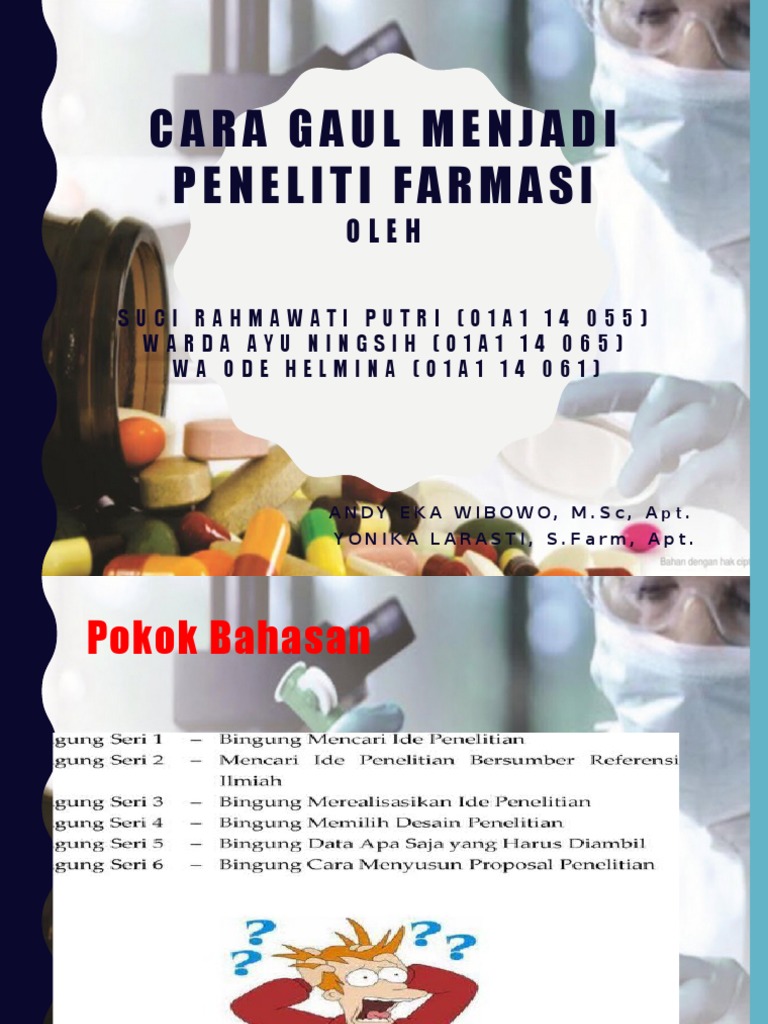 Cara Gaul Menjadi Peneliti Farmasi | PDF