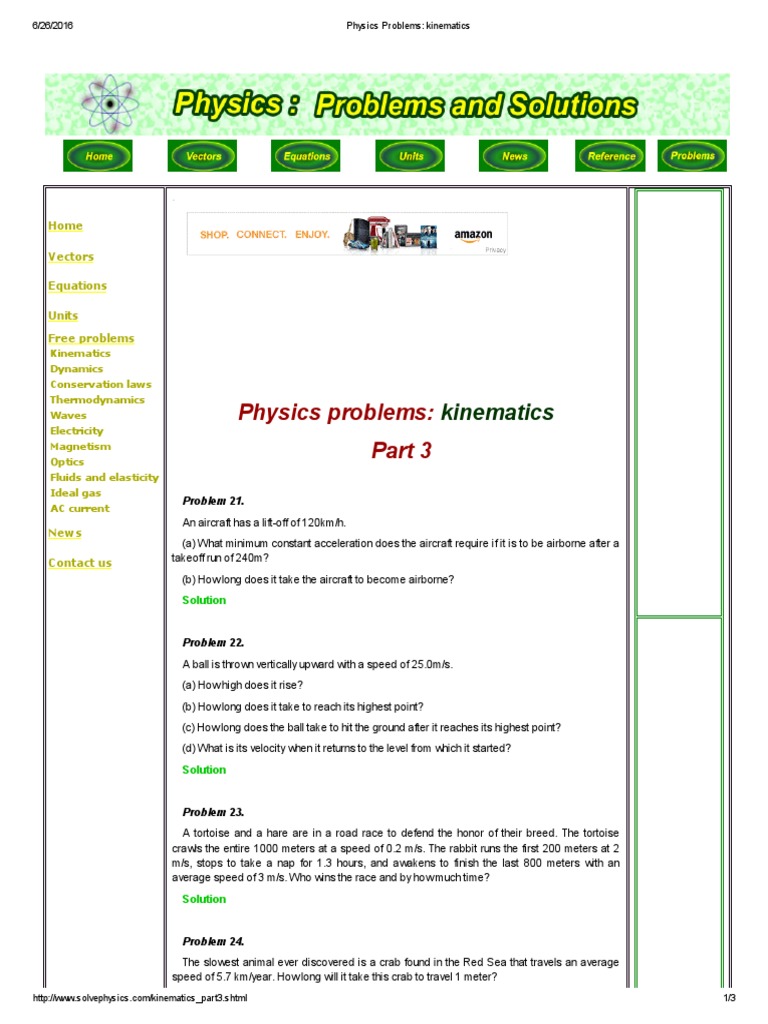 Physics Problems2 - Kinematics | PDF | Kinematics | Speed