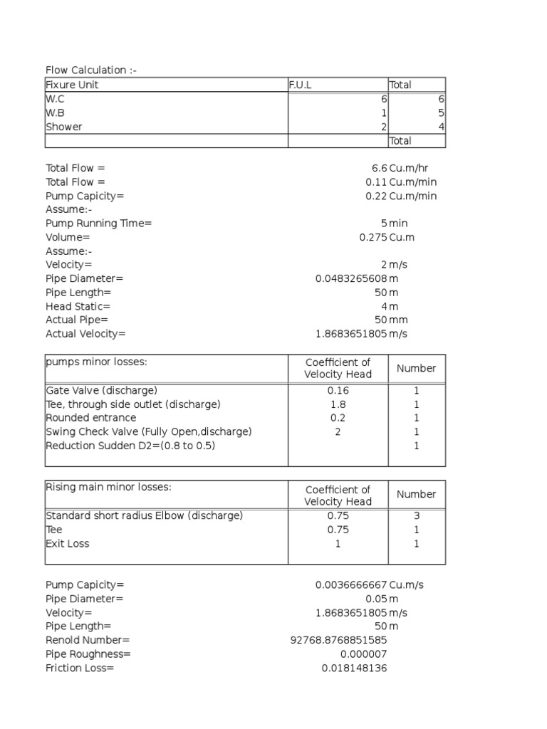 Pump Calculation | PDF