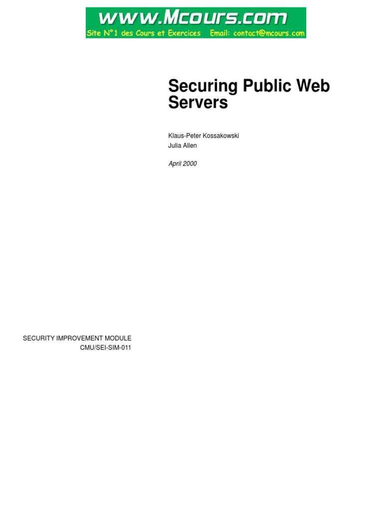 Securing Public Web Servers | PDF | Firewall (Computing) | World Wide Web