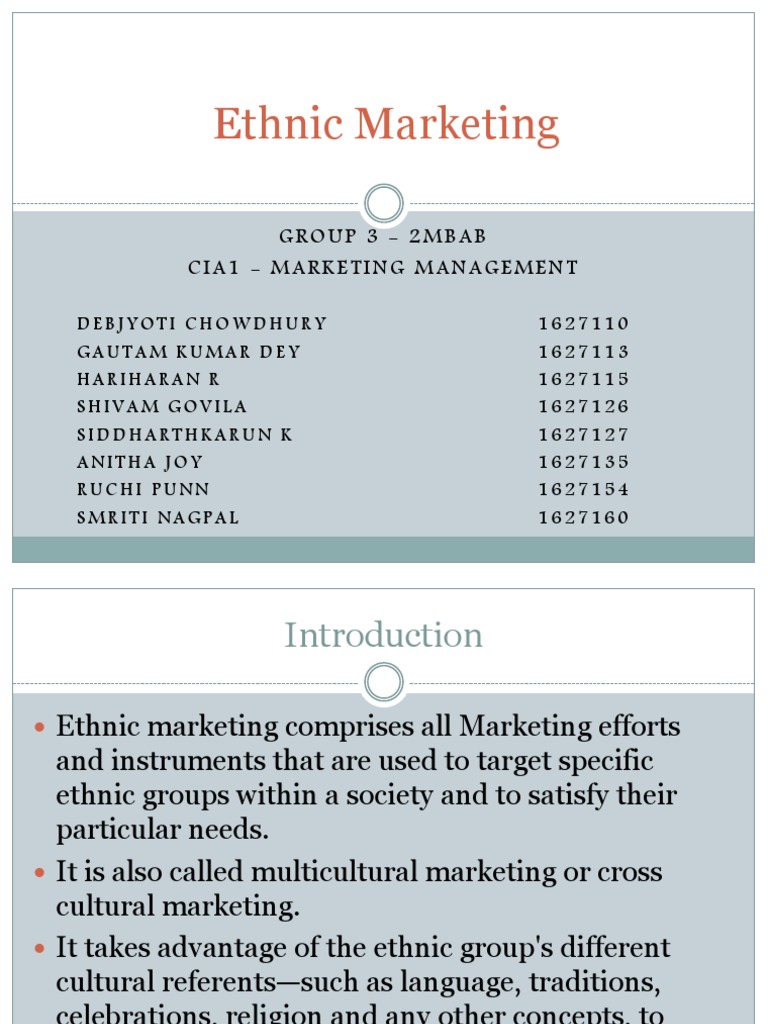 Ethnic Marketing Strategies Guide | PDF | Marketing | Business Economics
