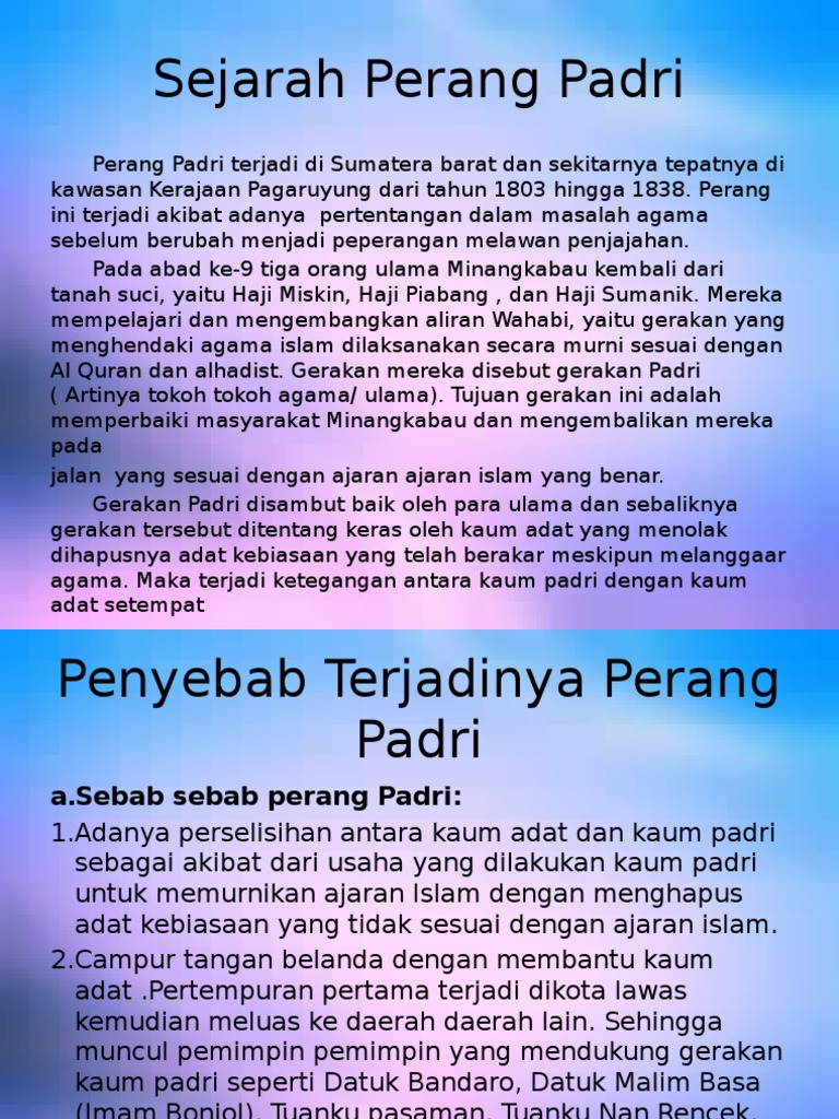 Sejarah Perang Padri | PDF
