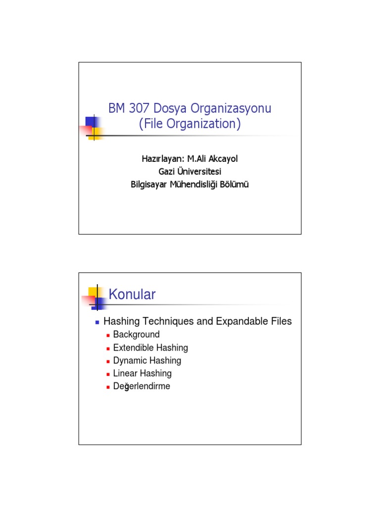 Chapter 10 Hashing Techniques For Expandable Files | PDF