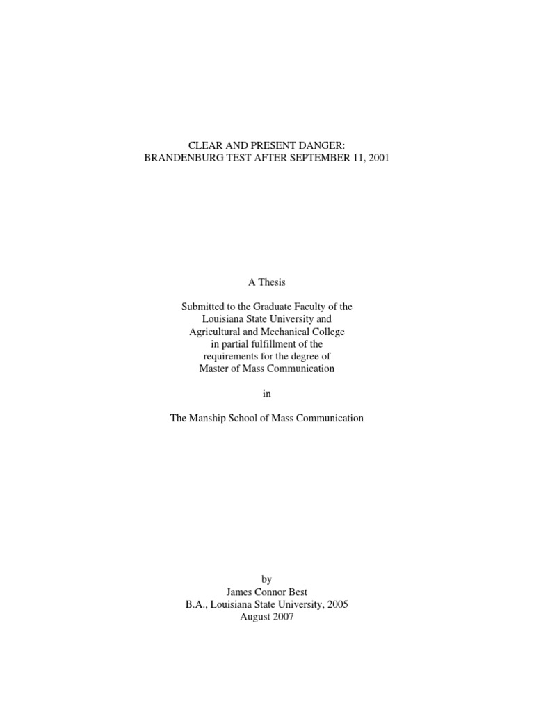 Clear and Present Danger | PDF | First Amendment To The United States ...