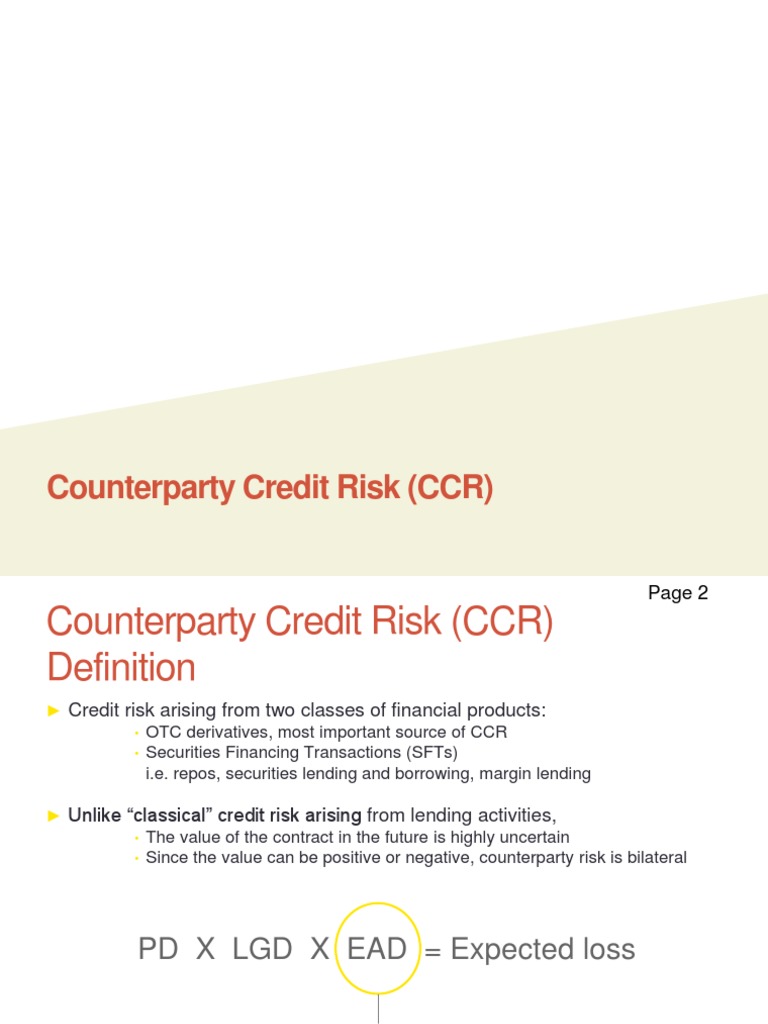 Counterparty Credit Risk | PDF | Derivative (Finance) | Credit Risk