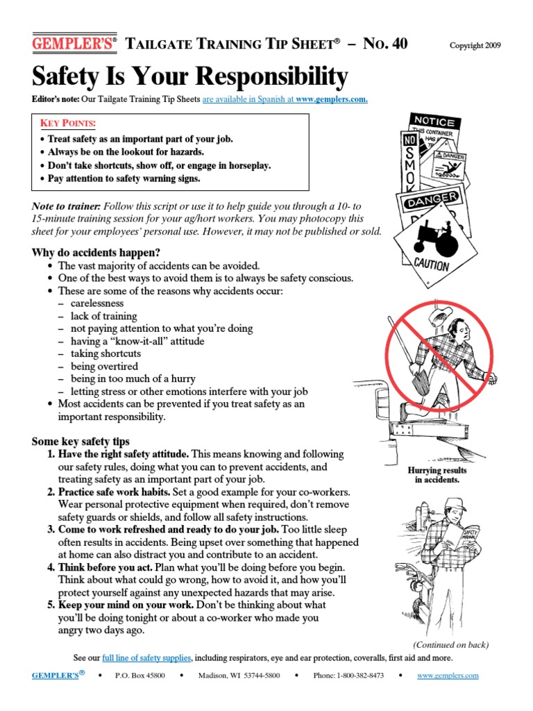 Safety Is Your Responsibility | PDF | Personal Protective Equipment