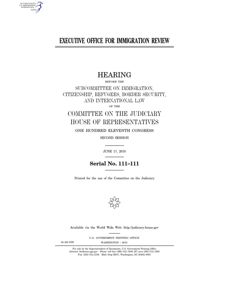 Usdoj: Executive Office For Immigration Review – JJFEH