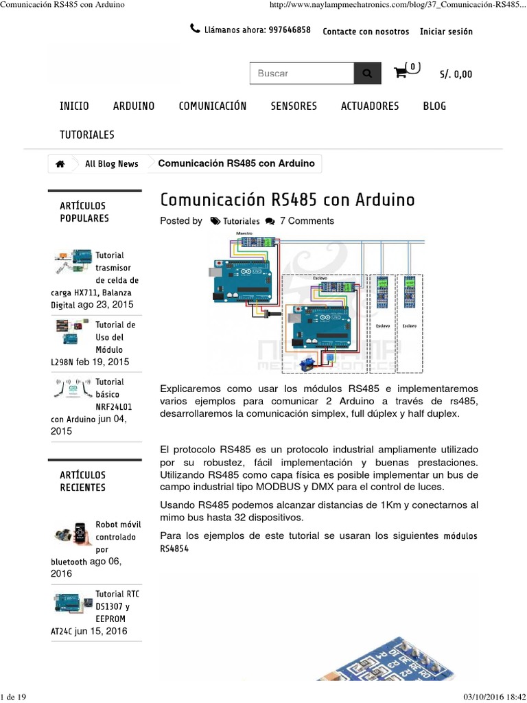 Comunicación RS485 Con Arduino | PDF | Arduino | Duplex (Telecomunicaciones)