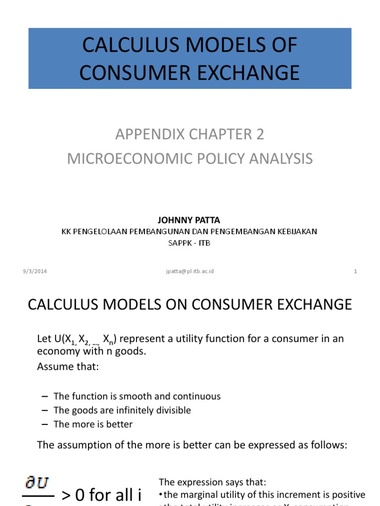 Chapter 2-Calculus Model | Download Free PDF | Utility | Microeconomics